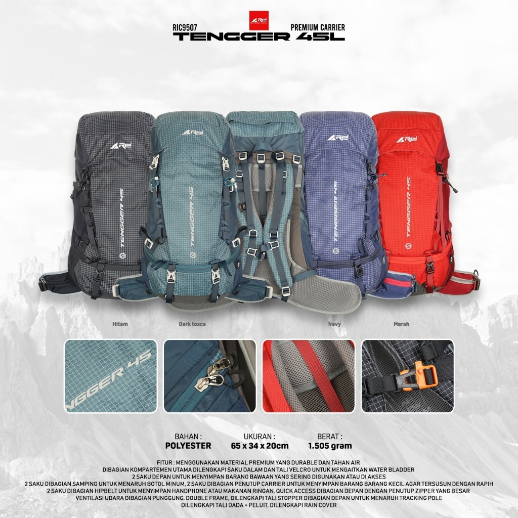 Jual Tas Gunung / Carrier Premium Tengger 45 Liter Arei Outdoorgear ...