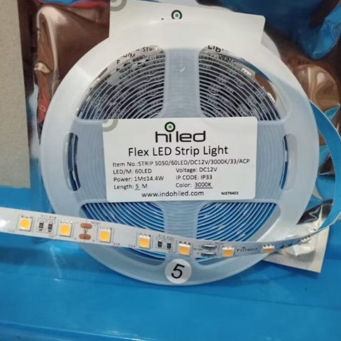 Jual LED strip Hiled 12V 5050 60LED 14,5w/m indoor/3000k,4000k | Shopee ...