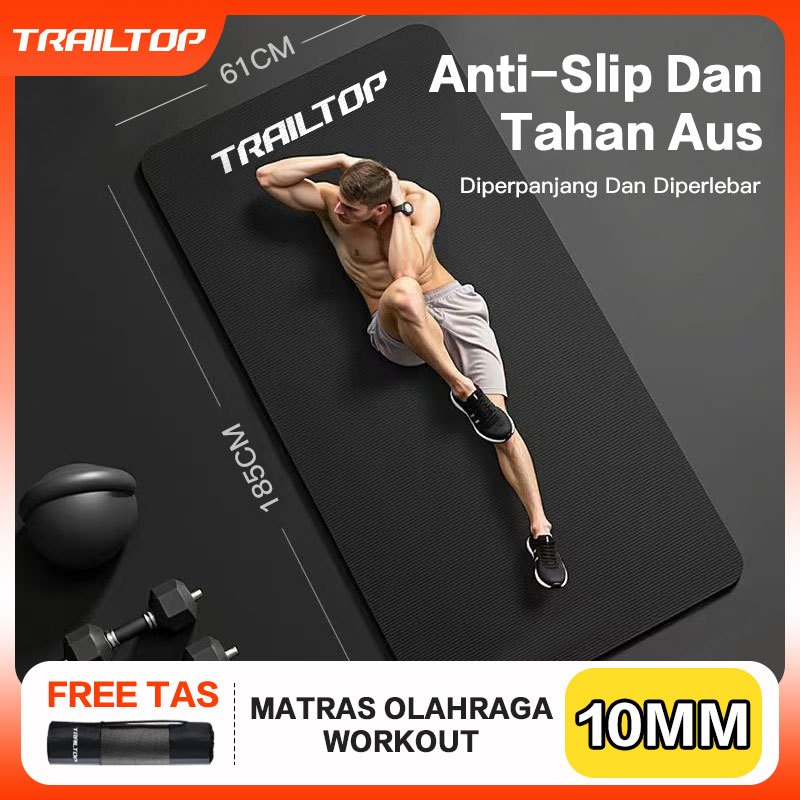 Jual TrailTop Matras Yoga Premium Anti Slip 8/10mm Karpet Olahraga ...