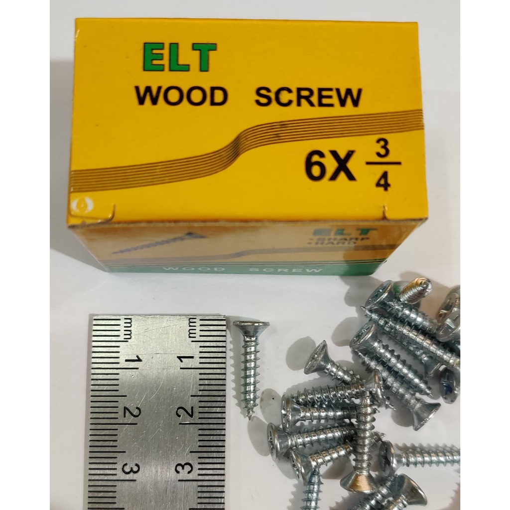 Jual MG Sekrup Skrup Kayu Cacing Baut Putih 3/4 Inch x 6 mm Wood ...