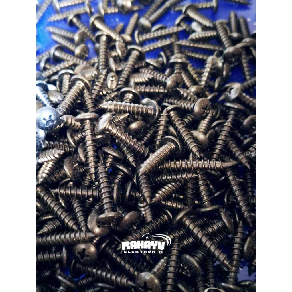 Jual (100 Biji) Baut Tapping M5 Skrup Hitam Baut Speaker Payung Hitam ...