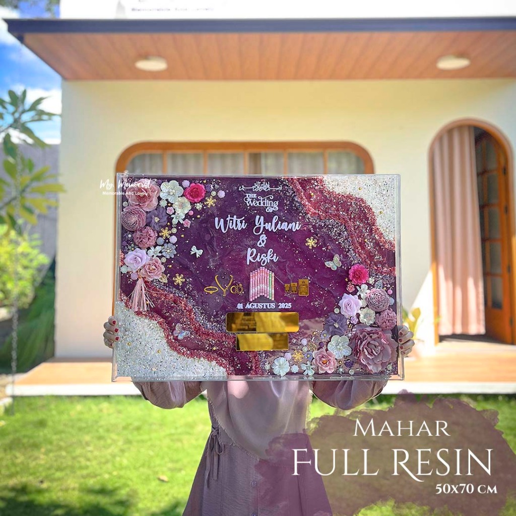 Jual Mahar Resin Frame Full Akrilik tema warna Maroon/ Burgundy ...