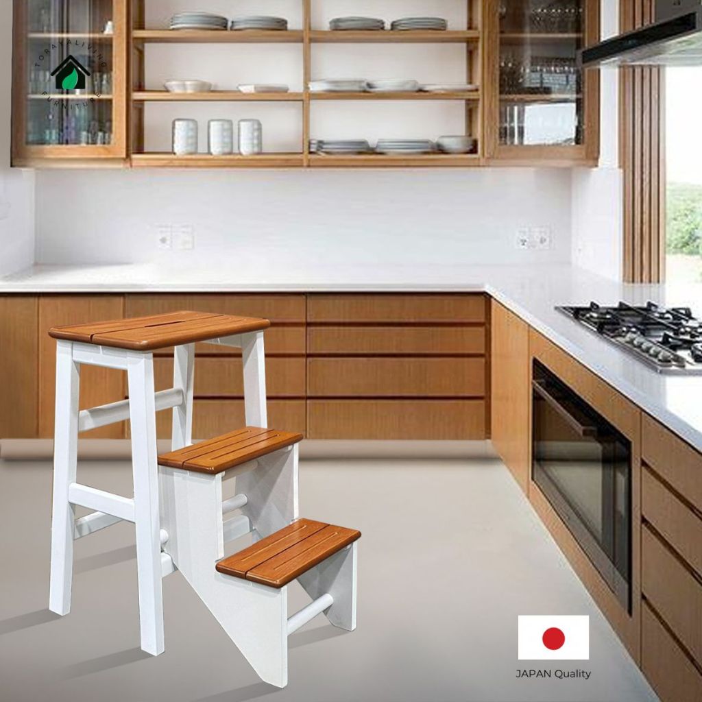 Jual Toraya- Tangga Lipat Kayu (Tinggi 60 cm): Tangga Lipat/ Bangku ...