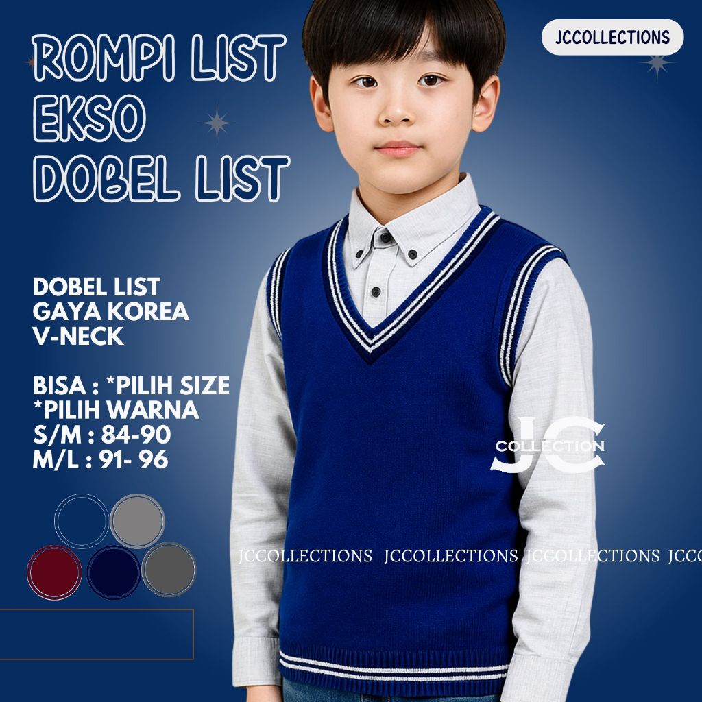 Jual Rompi Rajut Anak Exo /Rompi Seragam Anak Sekolah Ekso / Rompi Anak ...