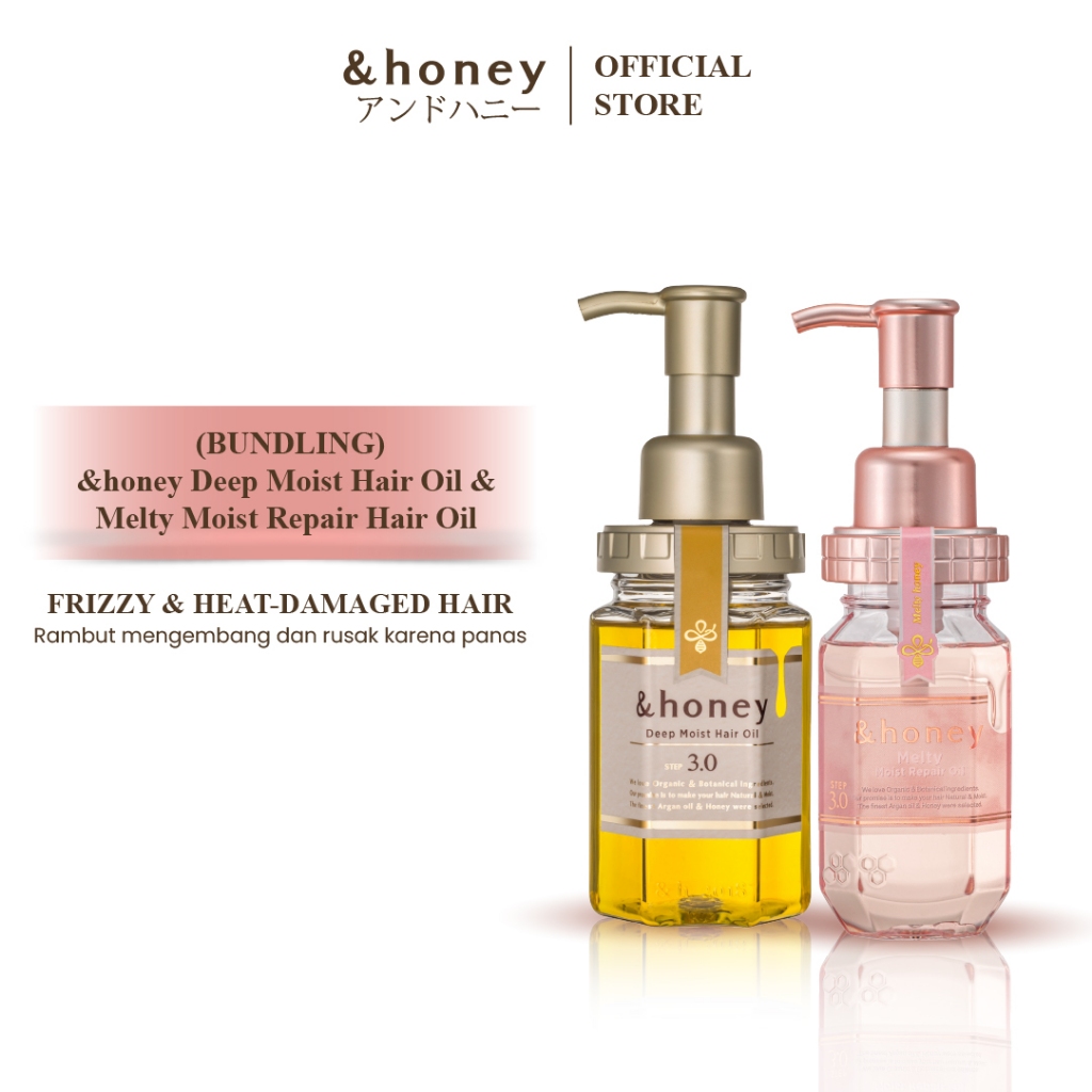 Jual &honey Deep Moist Hair Oil 3.0 100ml & Melty Moist Repair Hair Oil 3.0 100ml | Shopee Indonesia