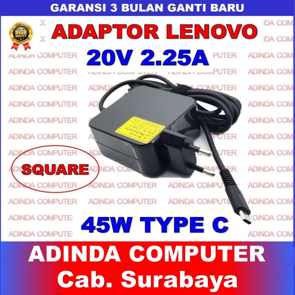 Jual Adaptor Charger Lenovo Thinkpad 20V 2.25A USB Type C 45W | Shopee ...