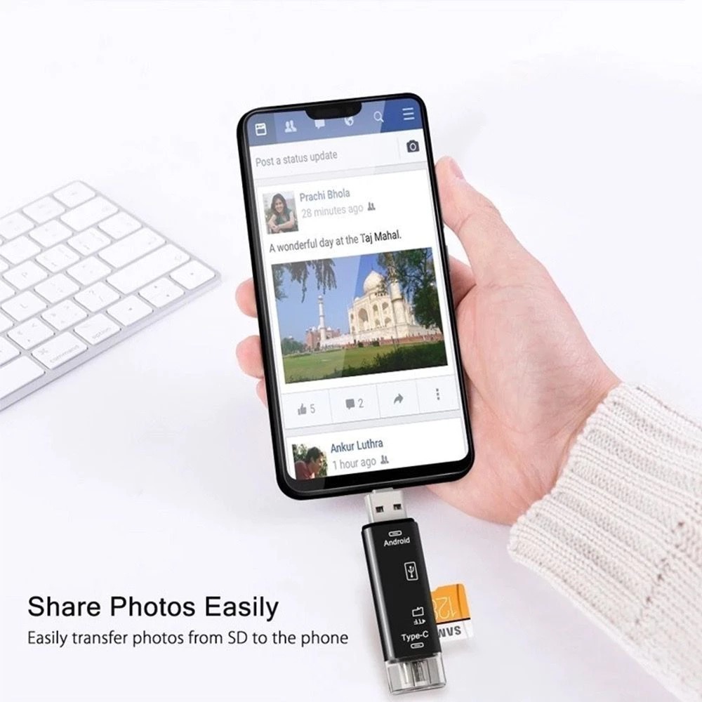 Jual USB Flashdisk OTG Card Reader Card Reader OTG 5IN1 Support Type C ...