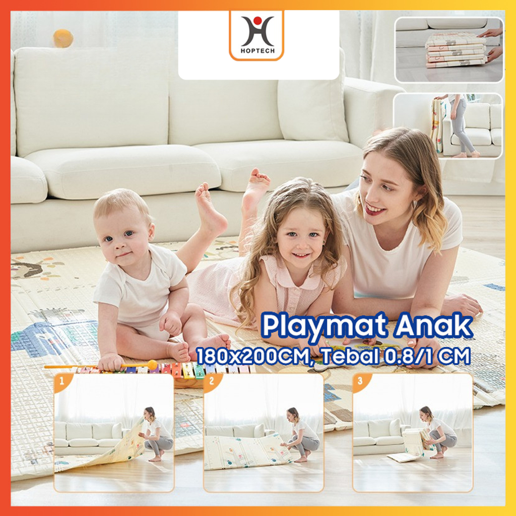 Jual Hoptech - Matras Bayi Merangkak 180x200 cm Playmatt Lipat Alas ...