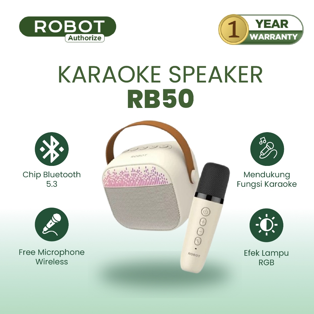 Jual ROBOT Bluetooth Speaker RB50 Speaker Portable Mini RGB Bluetooth 5 ...