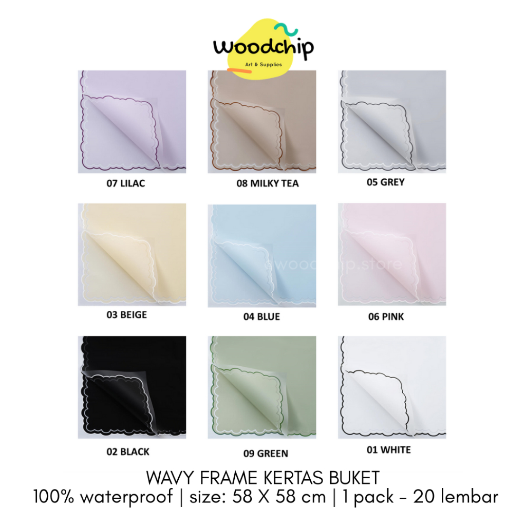 Jual [LEMBAR] WAVY FRAME CELLOPHANE | KERTAS BUKET BUNGA - KERTAS KADO ...
