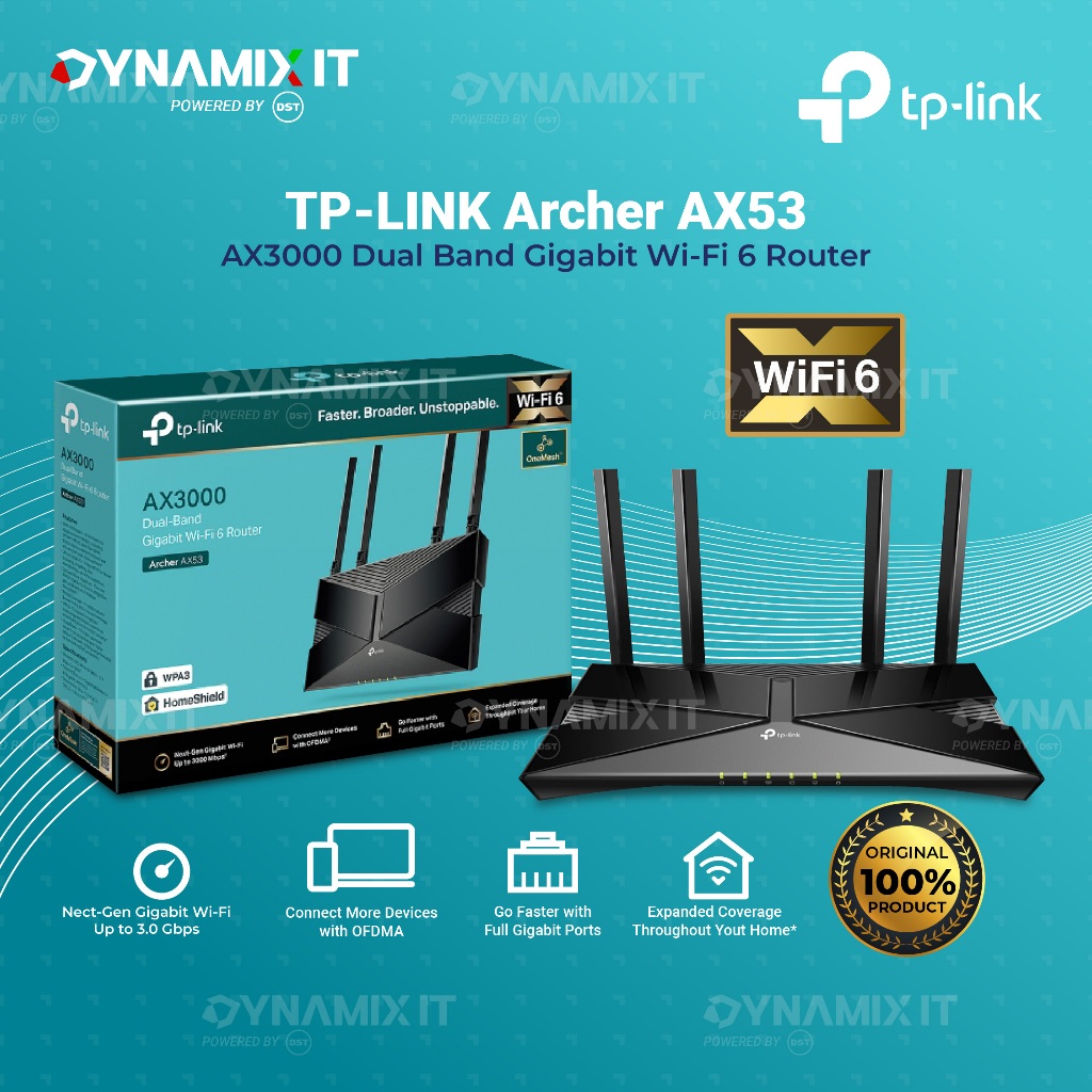 Jual TP-Link Archer AX53 AX3000 Dual Band Gigabit OFDMA MU-MIMO Wireless WiFi 6 Router | Shopee ...
