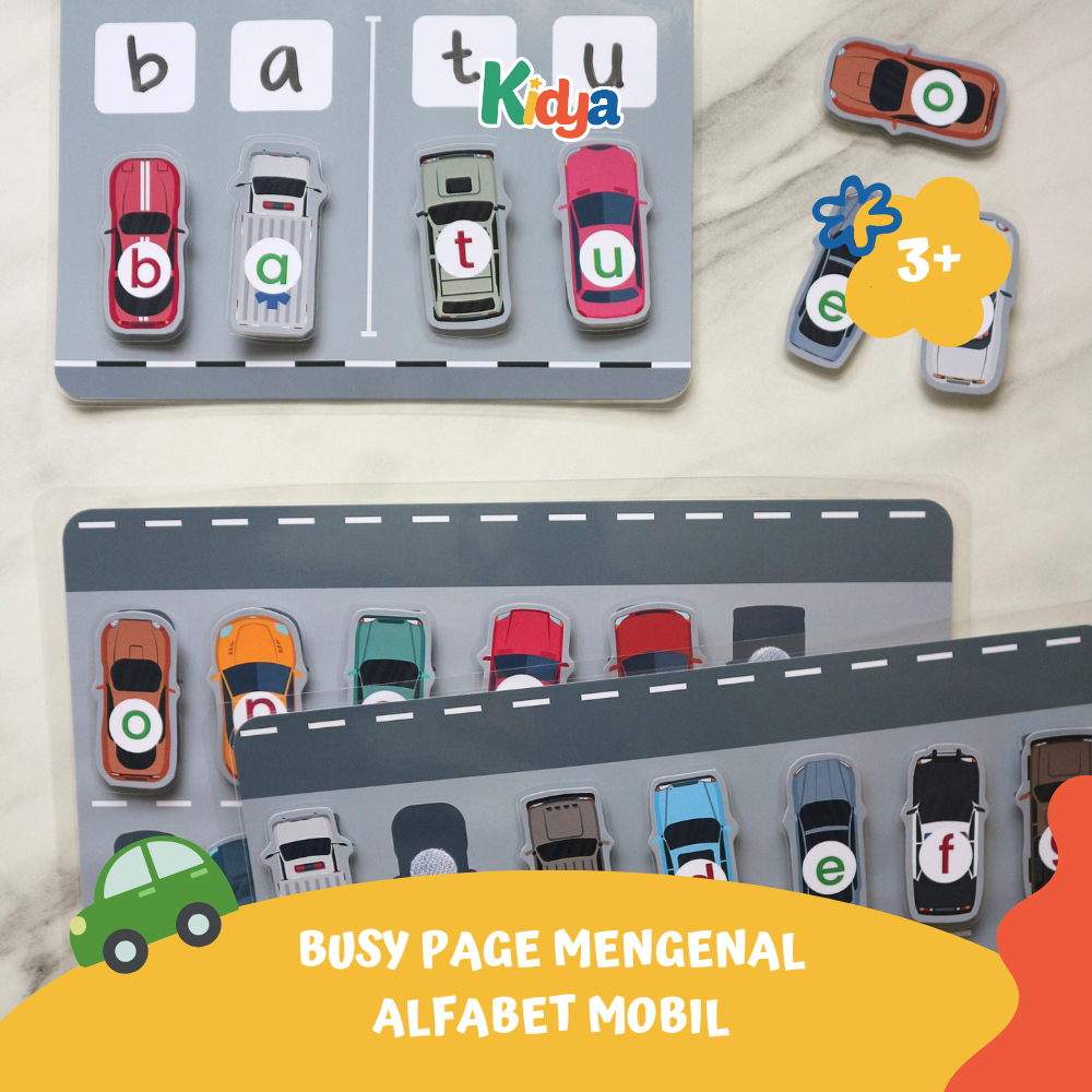 Jual KIDYA | Busy Page Aktifitas Mengenal Alfabet Parkir Mobil | Mainan ...