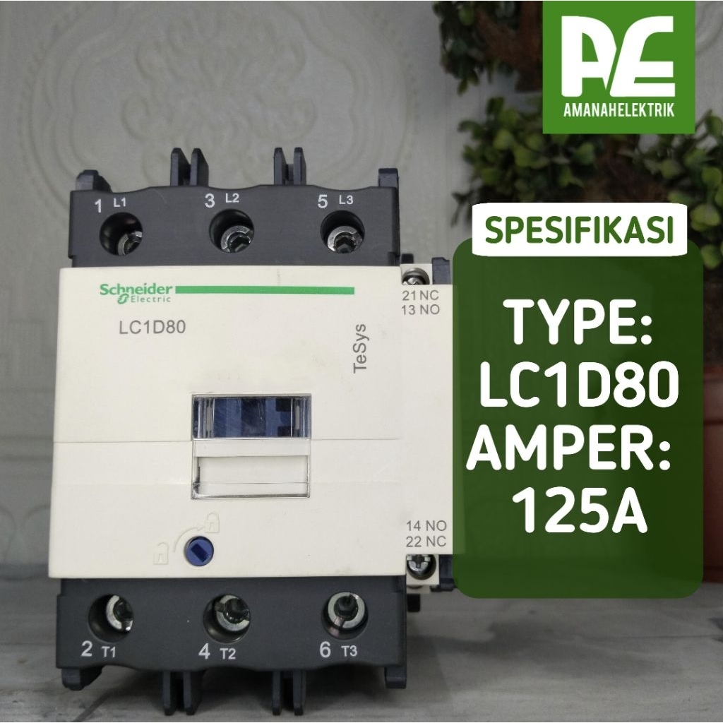 Jual KONTAKTOR CONTACTOR LC1D80A 220V 125A ORIGINAL | Shopee Indonesia