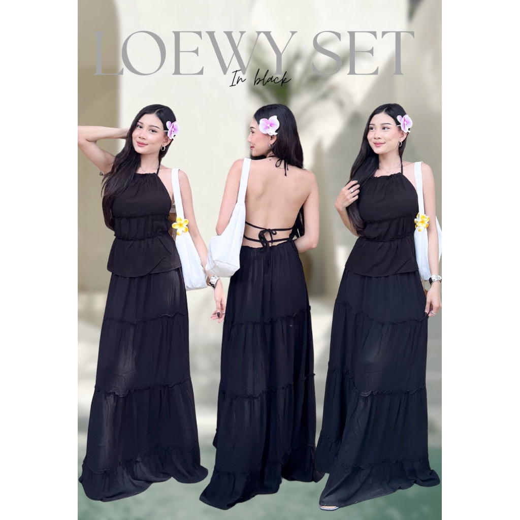 Jual LOEWY SET HITAM BY LAMOORA | SUMMER SET | Shopee Indonesia