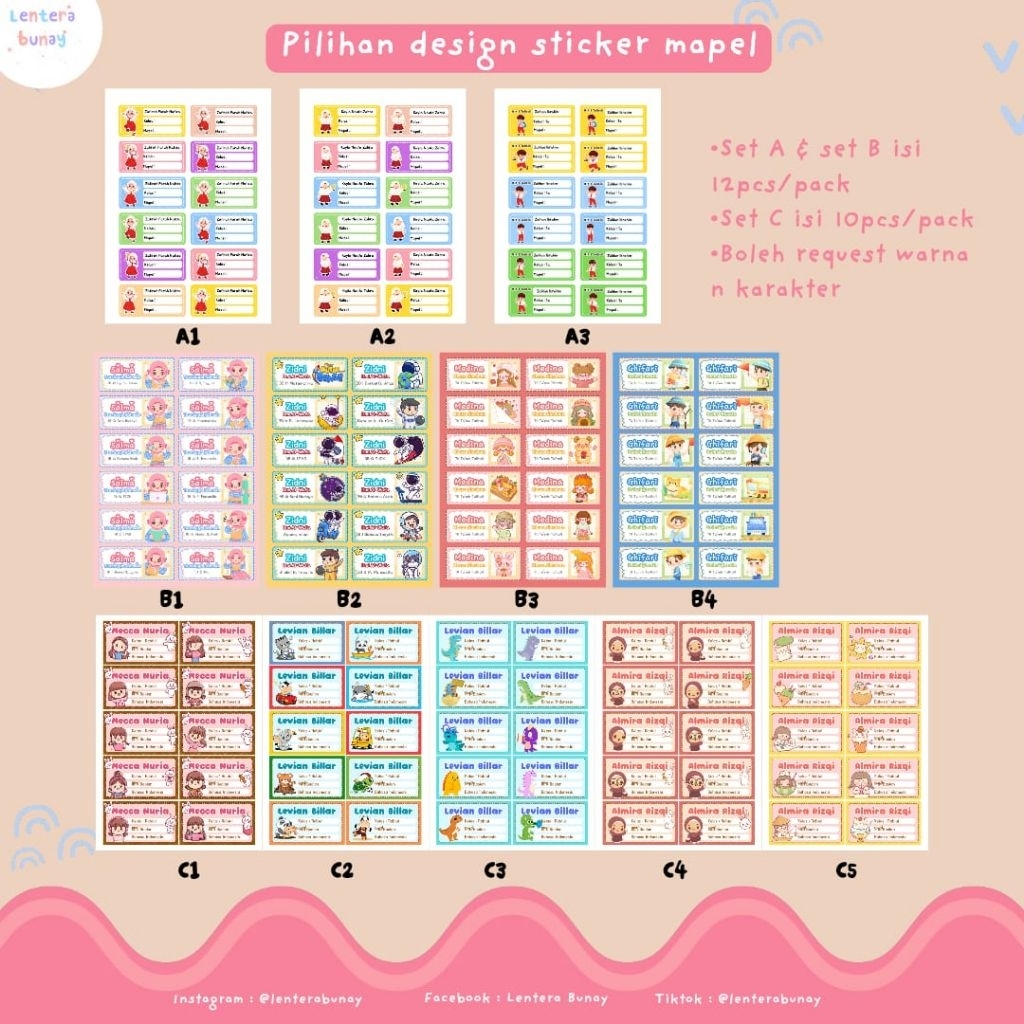 Jual Stiker buku anak sekolah | Stiker label buku | Stiker mata ...