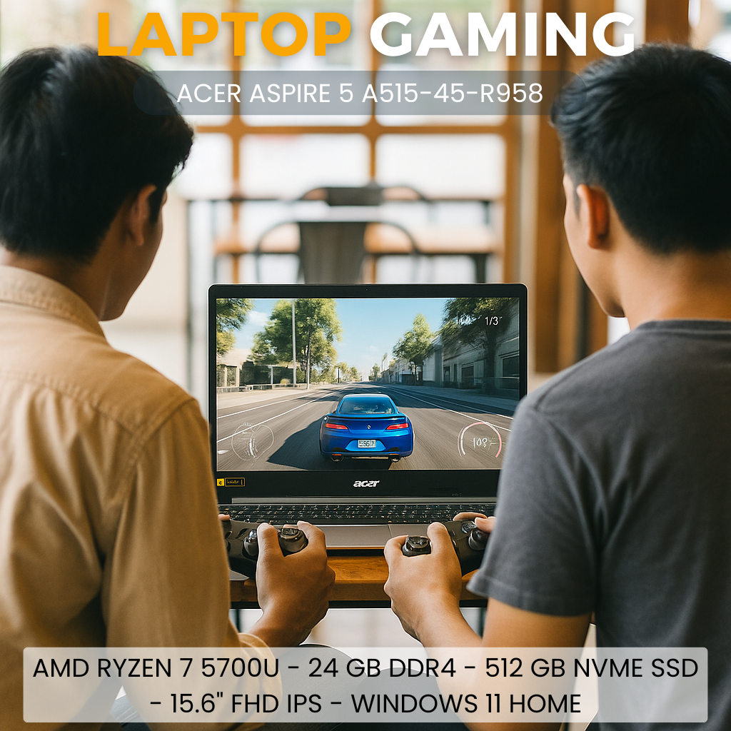 Jual Laptop Gaming Acer AMD RYZEN 7 5700U - RAM 24GB - SSD 512GB ...