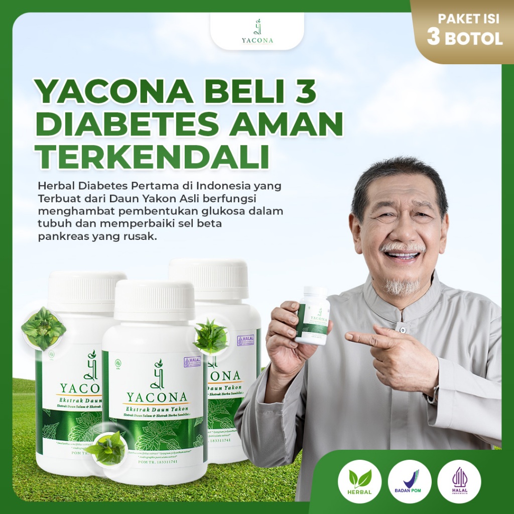 Jual Yacona Kapsul Diabetes Obat Diabetes Perbaiki Pankreas Paket 3 ...