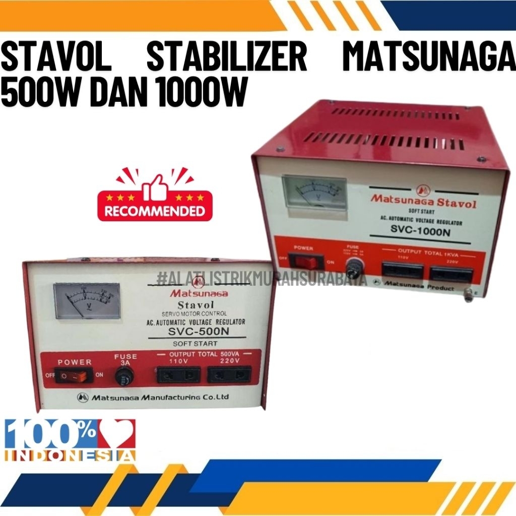 Jual STAVOL STABILIZER MATSUNAGA 500W dan 1000w | Shopee Indonesia