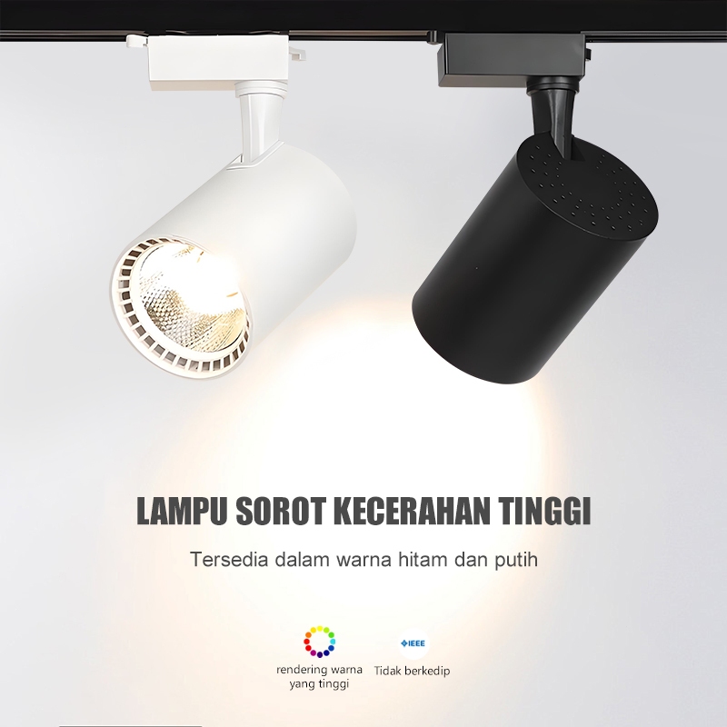 Jual Lampu Track LED COB 10W/20W/30W 3 in 1 - Spot Sorot Pencahayaan 0 ...