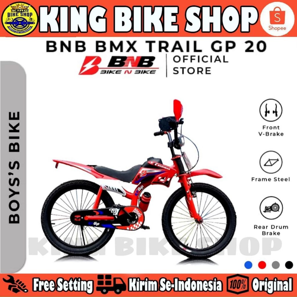 Jual Sepeda Anak Laki BMX BNB GP 20 Inch Model Motor Cross Trail ...