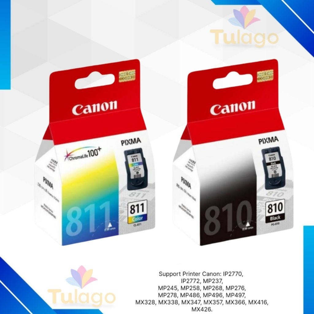 Jual Tinta Cartridge Pixma canon 810 BLack 811 Colour untuk printer Support Printer Canon ...