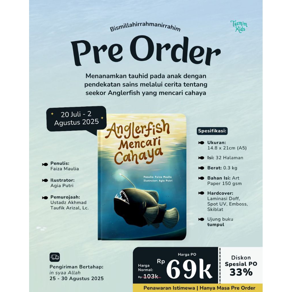 Jual [TASMIM KIDS] Anglerfish Mencari Cahaya | Sedekah Berbuah Jannah | Anak Shalih Selalu ...