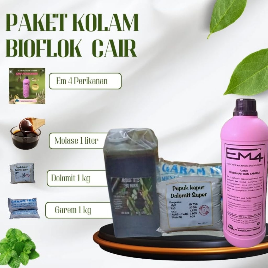 Jual Paket Bioflok Cair Dolomit, Molase, Em4 Perikanan dan Garem Krosok ...