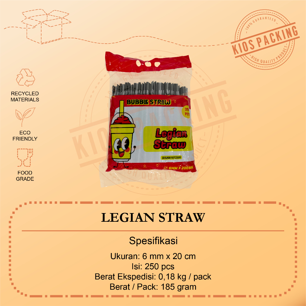 Jual Sedotan OXO / Sedotan Lancip Hitam Legian Straw 6mm Steril Isi ...
