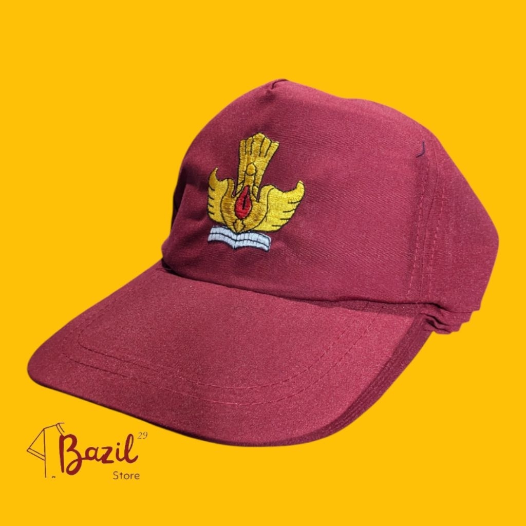 Jual Topi sekolah SD merah karet kelas satu sampai kelas enam satu ...