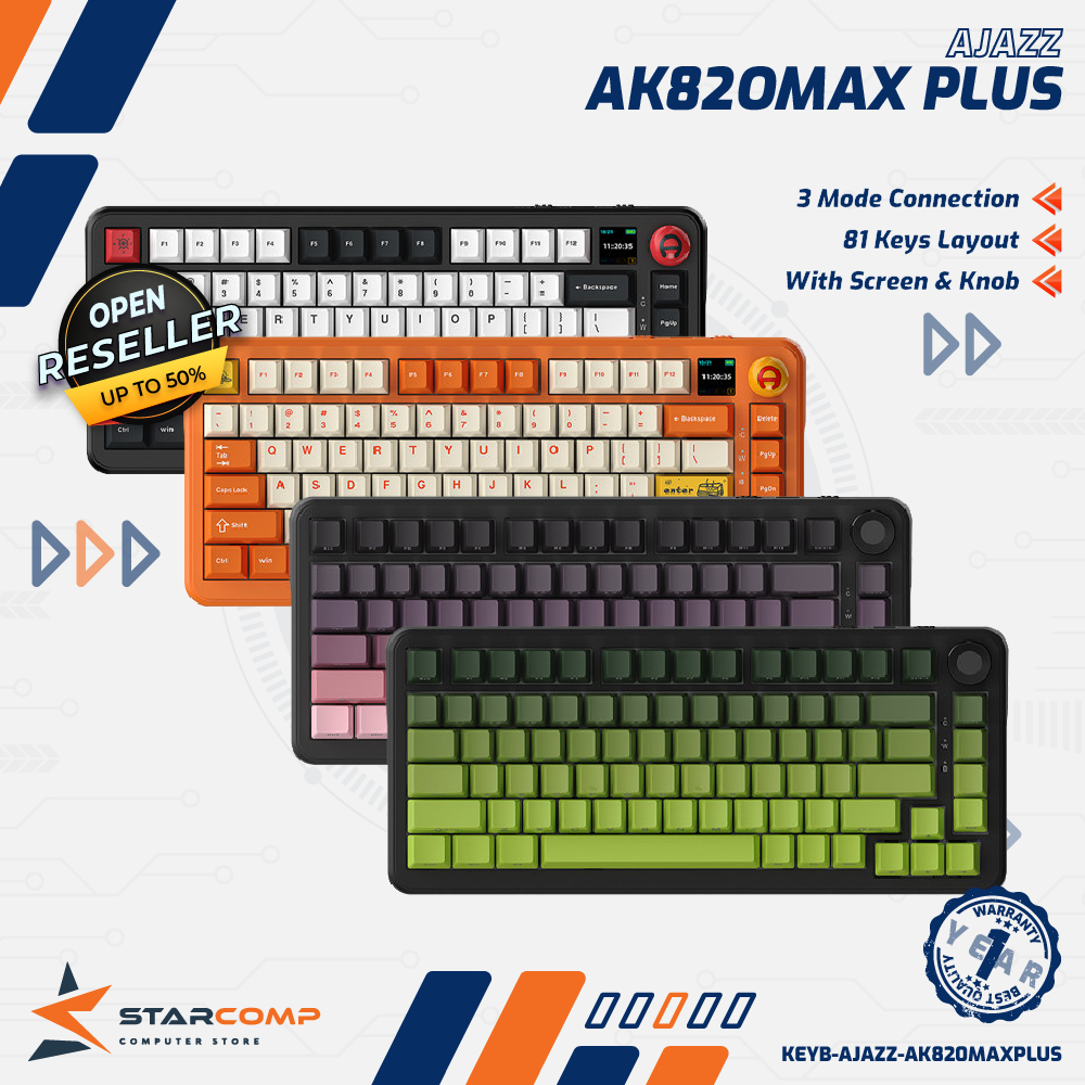 Jual Ajazz AK820 MAX PLUS Wireless Mechanical Keyboard with TFT Color ...