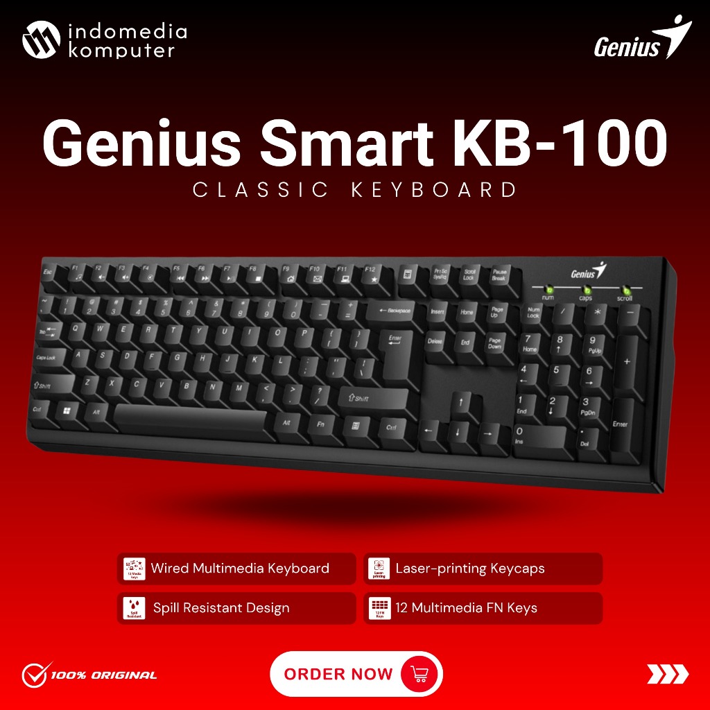 Jual Genius Keyboard KB 100 USB Smart Keyboard Genius KB 100 | Shopee Indonesia