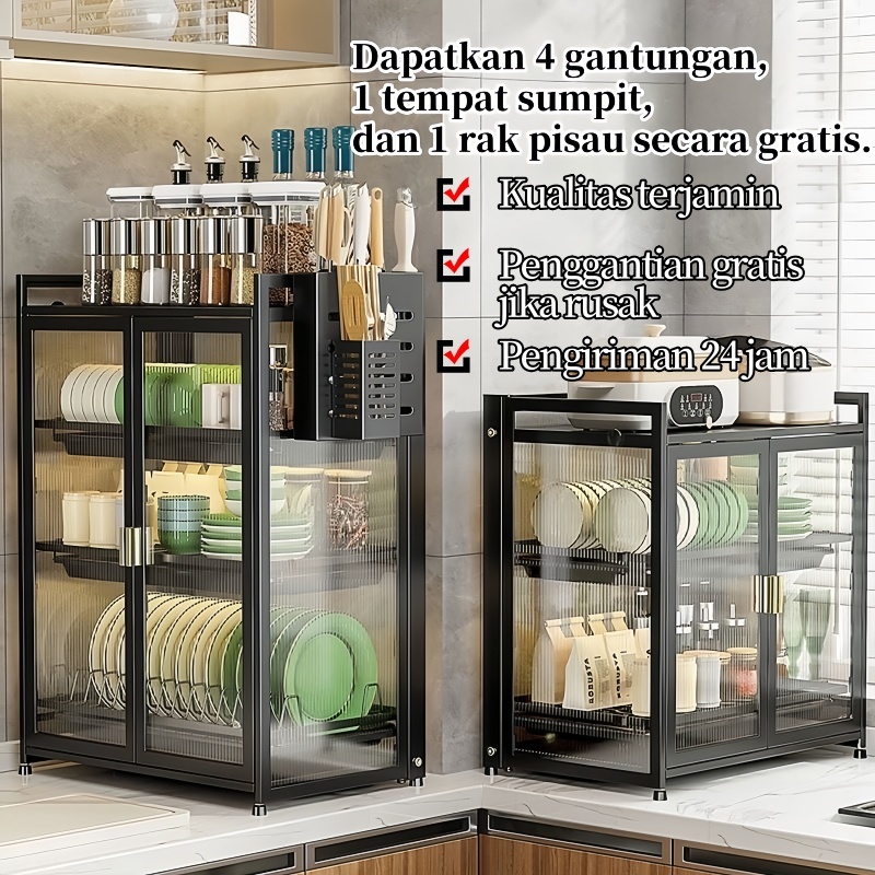 Jual Rak Piring Tertutup Rak Cuci Piring Stainless Pengering Piring ...