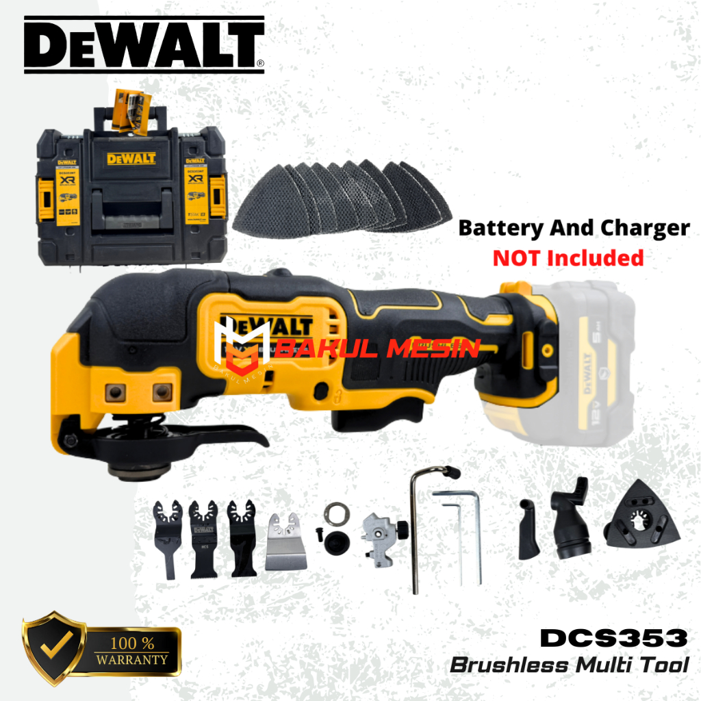 Jual DEWALT DCS 353NT Mesin Serba Guna Oskilasi DCS353 Cordless Brushless Oscillating Multi Tool ...