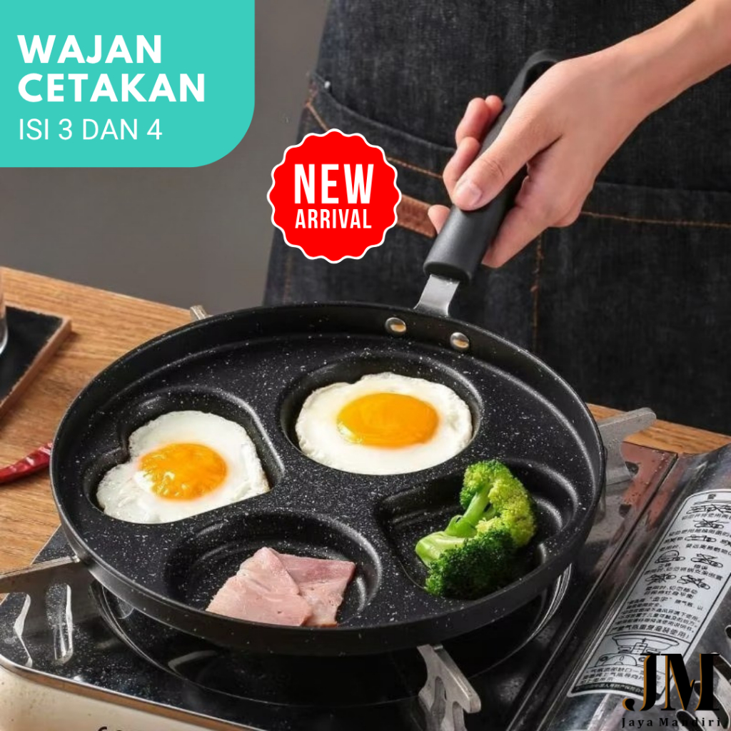 Jual Wajan 4 Lubang Anti Lengket Cetakan Telur Mini Pancake Teflon Fry ...