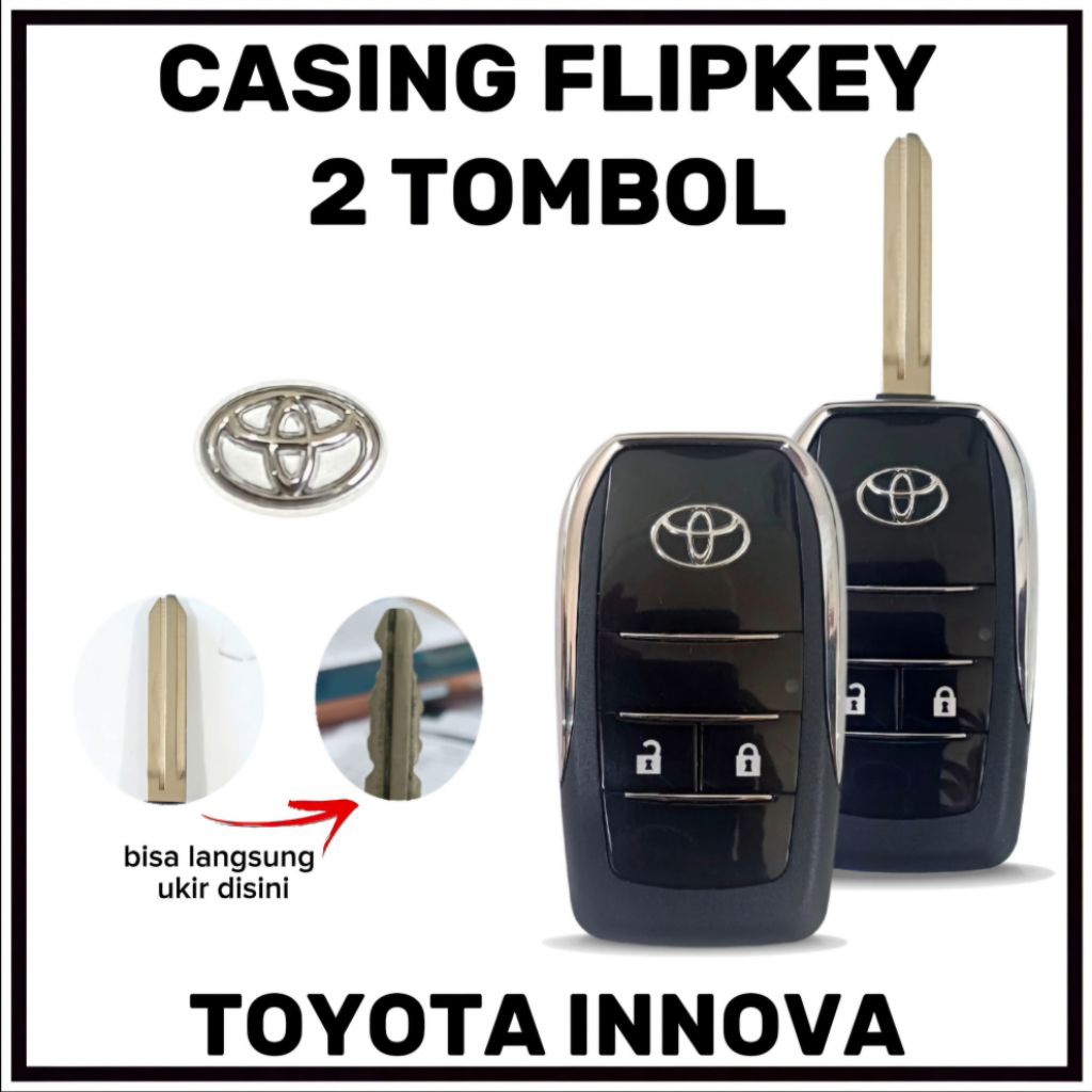 Jual Casing Remot Flipkey Innova, Yaris Fortuner 2 dan 3 tombol ...