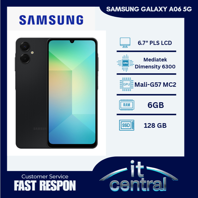 Jual SAMSUNG GALAXY A06 5G 6GB 128GB BLACK (BOX CHA) | Shopee Indonesia