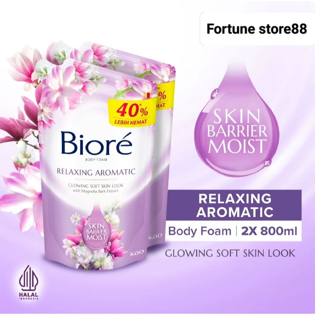 Jual BIORE body foam Relaxing Aromatic / BIORE UNGU 800ml isi 2 pcs | Shopee Indonesia
