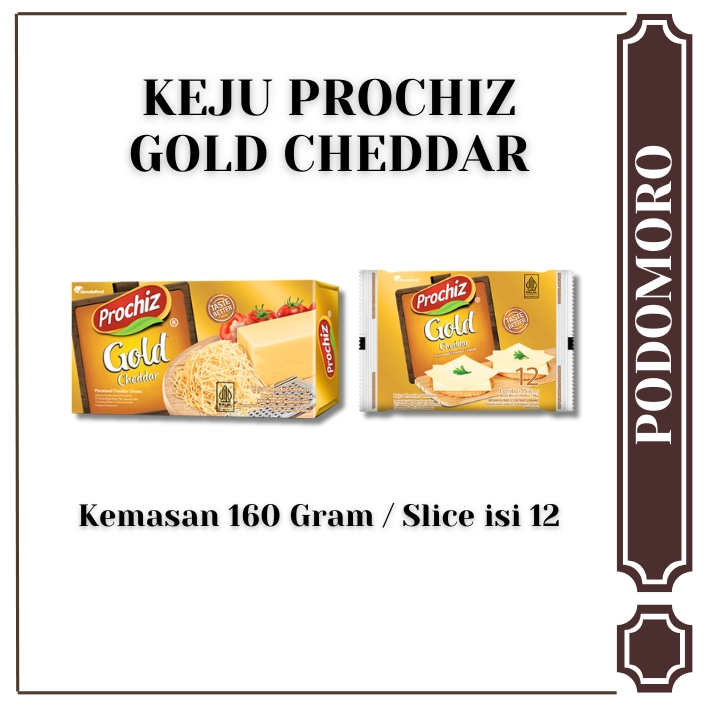 Jual Keju Prochiz Cheddar Gold - Cheese Prochiz 160g / Slice isi 12 Pcs ...