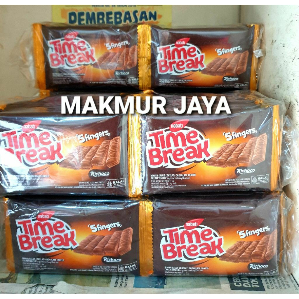 Jual NABATI TIME BREAK CHOCOLATE 5 Fingers ( 1 Pack isi 10 Sachet ...
