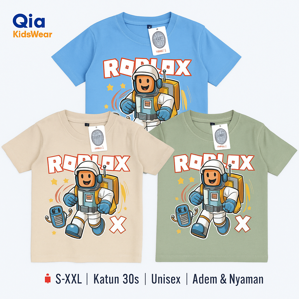 Jual QiaKidsWear Kaos Anak Roblox Astronot Laki-Laki & Perempuan Katun ...