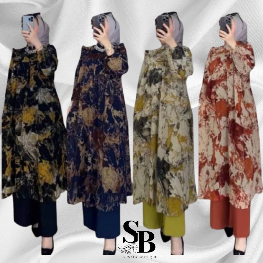 Jual SETELAN TUNIK SEMI JUMBO MODEL TERBARU VIRAL KEKINIAN/ONESET TUNIK ...