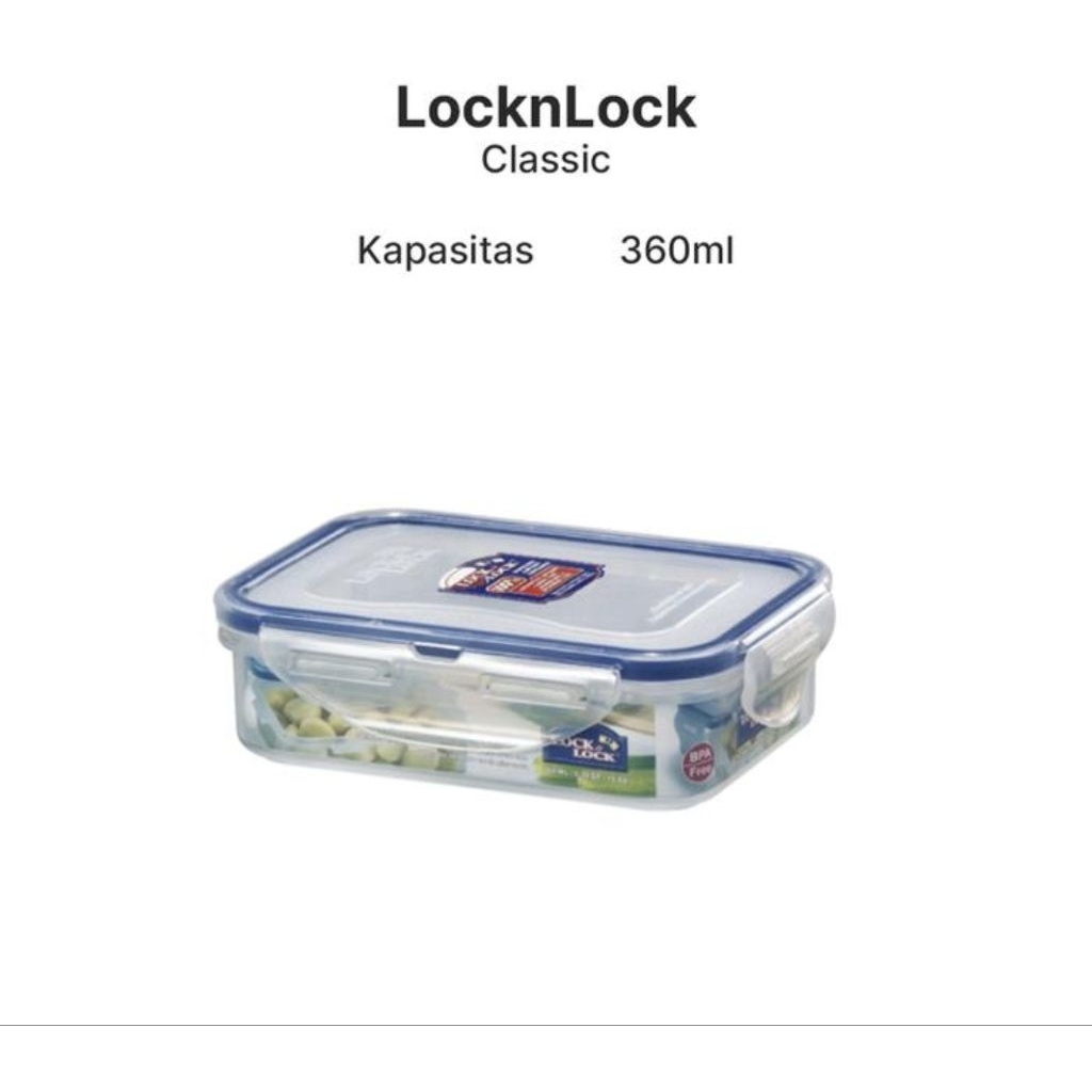 Jual Lock & Lock Food Countainer Rectangular Short 360 ml | Shopee ...