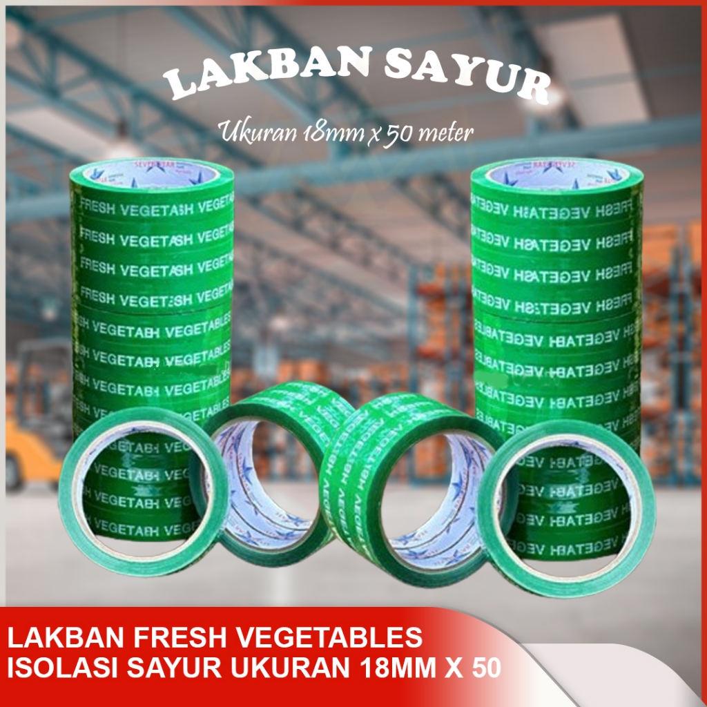 Jual (1 SLOP/ISI 16 PCS) Lakban Isolasi Sayur Fresh Vegetables 18mm x ...
