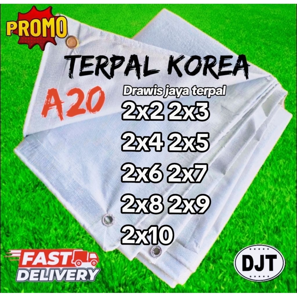 Jual TERPAL PUTIH 2x2 2x3 2x4 2x5 2x6 2x7 2x8 2x9 KOREA+UV BAHAN ...
