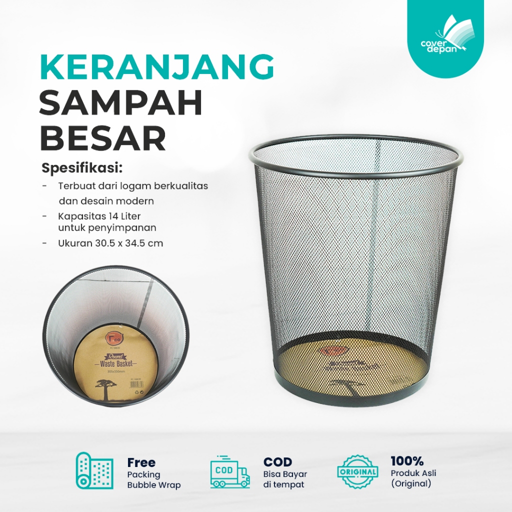 Jual TEMPAT SAMPAH BESAR MINIMALIS WARNA HITAM - TONG/WADAH SAMPAH ...