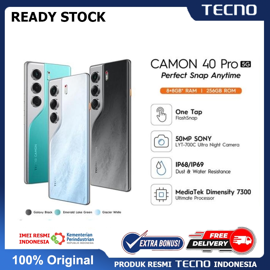 Jual TECNO Camon 40 PRO 5G 8/256GB Produk Resmi Indonesia Tecno Camon ...