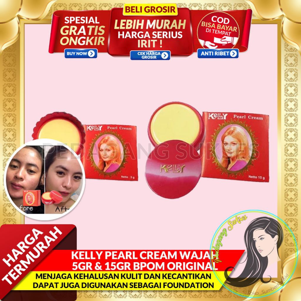 Jual Kelly pearl cream wajah 5gr & 15gr BPOM ORIGINAL | Shopee Indonesia