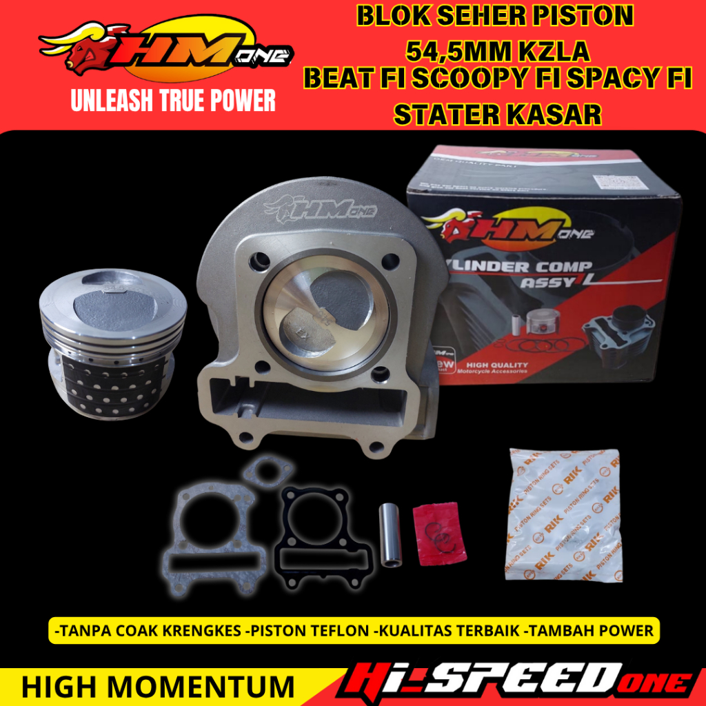 Jual blok seher hmone beat fi scoopy fi spacy fi stater kasar 54.5mm bore up honda kzl k25 ring ...