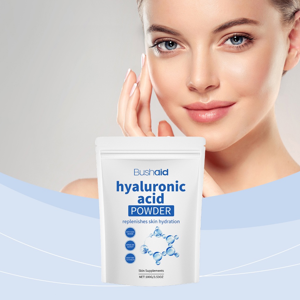 Jual BushAid Hyaluronic Acid Powder 100g Whey Protein Replenishes Skin ...