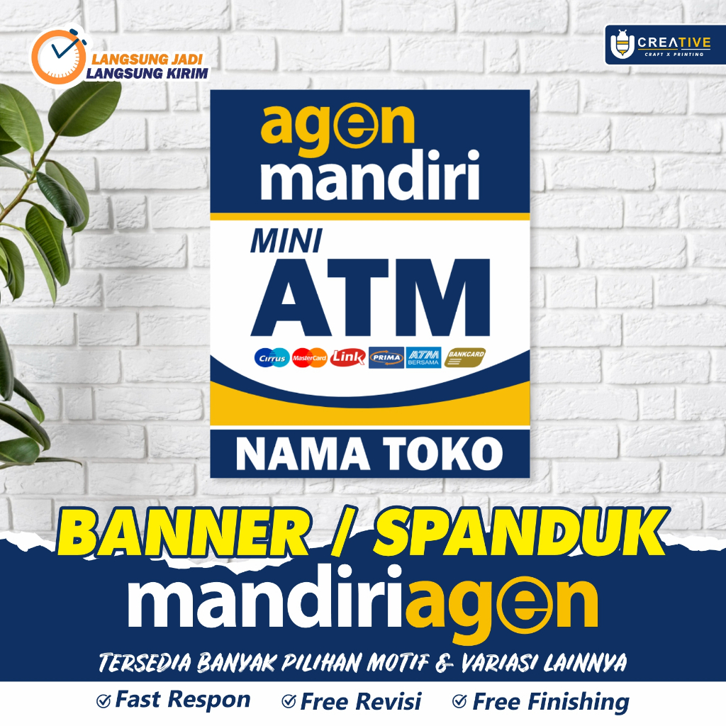 Jual Spanduk Banner Konter / Agen Mandiri ATM MINI (KODE MOTIF : MMA3 ...